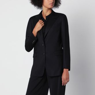 Tagliatore Schwarze einreihige Jacke aus Wolle und Seide