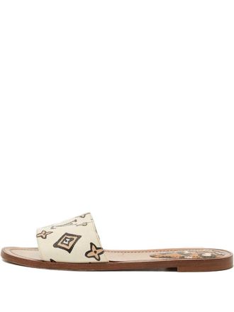Louis Vuitton sandales en cuir &agrave; motif monogramm&eacute; - Tons neutres