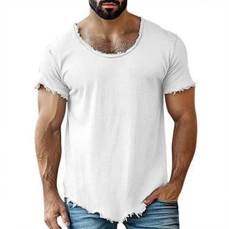 Generic Chemise en coton et lin pour homme - Chemisier dentra&icirc;nement en coton et station d&eacute;t&eacute; pour homme - D&eacute;bardeur sans manches en coton respirant et confor