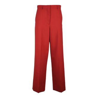 Stella McCartney Klassische Wollhose mit hoher Taille - - Trousers - Damen - Rot - XS