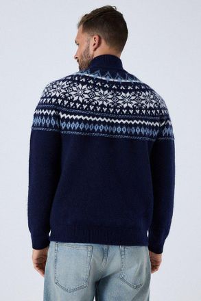 Next Troyer Regular Fit Troyer mit Fairisle-Muster und Wolle (1-tlg)