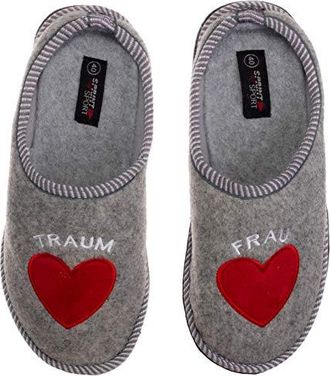 Brandsseller Chaussons en feutre pour femme, gris clair, 38 EU