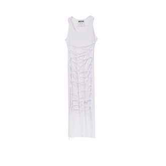 Moschino Wei&szlig;es Spitzenkleid mit Frontschn&uuml;rung - - Dresses - Damen - Wei&szlig; - S