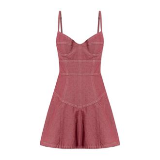 Dsquared2 Femme, Robes, Rose, Taille: 36 FR Robe en jean &agrave; &eacute;paules d&eacute;nud&eacute;es
