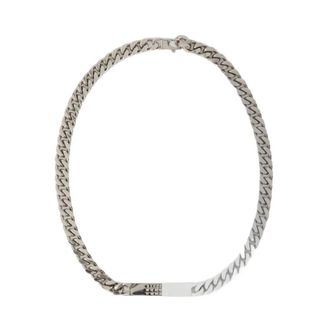 Maison Margiela Femme, Accessoires, Gris, Taille: ONE Size Collier Logo Minimaliste - Laiton Argent&eacute;
