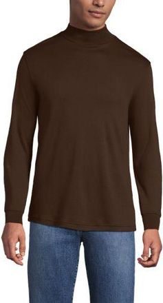 Lands End Supima Stehbundshirt, Classic Fit, Herren, Gr&ouml;&szlig;e:56-58 regular, Braun, Baumwolle, by Lands End
