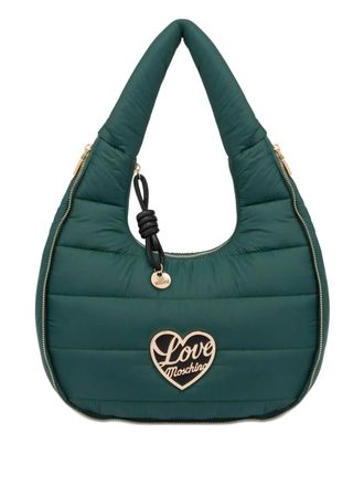 Love Moschino sac porté épaule matelassé à plaque coeur - Vert