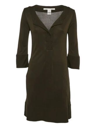 Diane Von F&uuml;rstenberg robe &agrave; col v - Marron