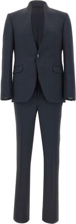 Carlo Pignatelli costume trois pièces à col mao - Bleu