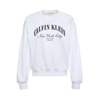 Calvin Klein Jeans Logo Graphic Crewneck - - Sweatshirts & Hoodies - Damen - Wei&szlig; - M