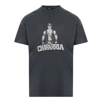 Willy Chavarria Leather Daddy Easy Baumwoll-T-Shirt - - Tops - Herren - Grau - L