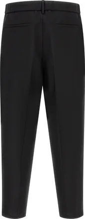 Jil Sander Mens Black Virgin Wool Cropped Pants