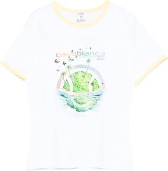 Casablanca Femme, Tops, Blanc, Taille: 38 FR T-Shirt Col Rond