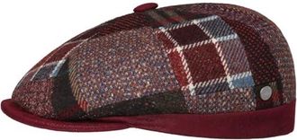 Lierys Casquette Carlento Patchwork Homme - Made in Italy Laine Gavroche pour avec Visiere, Doublure, Doublure Hiver Automne-Hiver - 59 cm Rouge