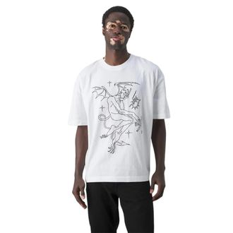 &Eacute;tudes Studio Homme, Tops, Blanc, Taille: 2XL T-shirt Blanc Spirit Guardian