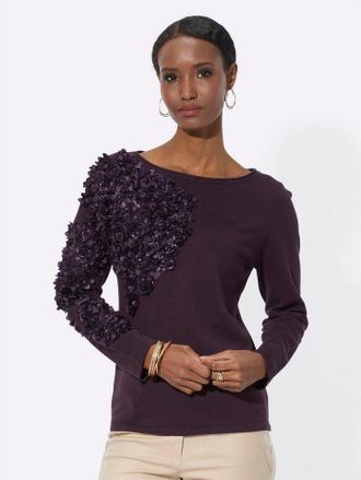 Cr&eacute;ation L Strickpullover Lyocell-Viskose-Pullover Langarm Jersey