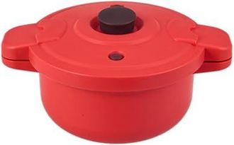 Generic Cuiseur &agrave; pression micro-ondes rouge 27,5x14 cm en PP et silicone, cuiseur vapeur multifonction pour riz, p&acirc;tes, l&eacute;gumes, solution de cuisson rapide e