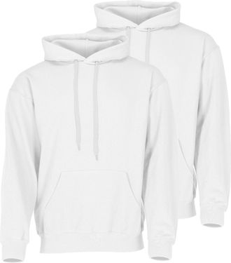 Fruit Of The Loom Doppelpack Classic Kapuzen-Sweat Herren Hoodie 2er Pack + GRATIS MyShirt Stoffbeutel, Farbe:wei&szlig;, Gr&ouml;&szlig;e:3XL