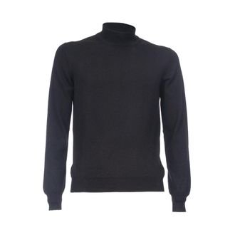 Gran Sasso Slim Fit Woll-Half-Zip-Pullover - - Knitwear - Herren - Schwarzk - L