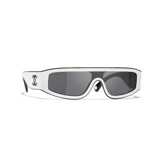 Chanel Shield Sonnenbrille - - Accessories - Damen - Wei&szlig; - ONE SIZE