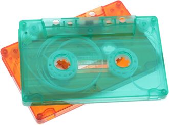 DOITOOL 2 Stück Teiliges Vintage Kassettenspieler Aufbewahrungsbox Transparent Grün Rot Leere Kassette Tonbandhülle Robuster Retro Audio Tape Organizer für Mu