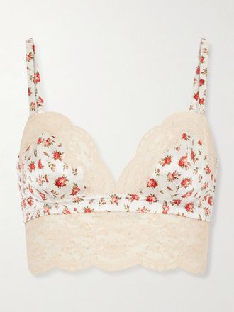 Dolce & Gabbana Haut Fa&ccedil;on Soutien-gorge En Soie M&eacute;lang&eacute;e Imprim&eacute;e &Agrave; Finitions En Dentelle - Blanc