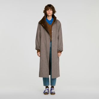 Sandro Manteau oversize &agrave; carreaux