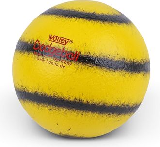 Volley Dodgeball - 160 mm - 105 Gramm - Gelb - Schwarz- mit Elefantenhaut