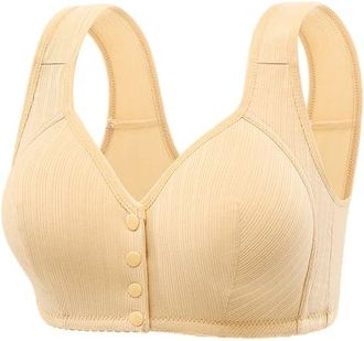 Generic Soutien-gorge d&eacute;contract&eacute; boutonn&eacute; respirant sans rassemblement danneaux en acier 2026, jaune clair, 70