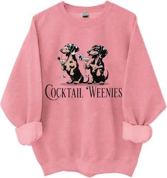 Generic Cocktail Weenies Sweat &agrave; capuche teckel pour femme et homme, rose, M