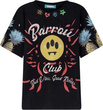 Barrow Barrow, Homme, Tops, Noir, Taille: XS T-shirt imprim&eacute; &agrave; col rond