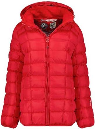 Geographical Norway Babette Lady Short Parka Longue Epaisse Chaude Femme Automne Hiver - Manteau Fin Capuche Fausse Fourure - Blouson Coupe Vent - Doudoune Elegante Femme