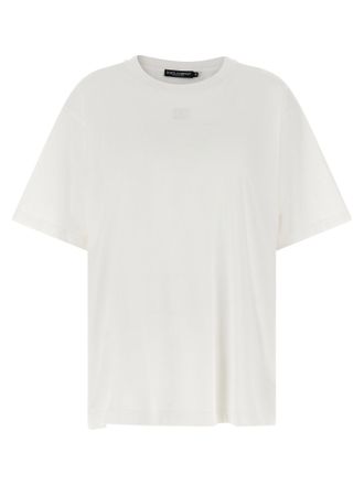 Dolce & Gabbana Logo-Embroidered with Silk Scarf T-shirt - White