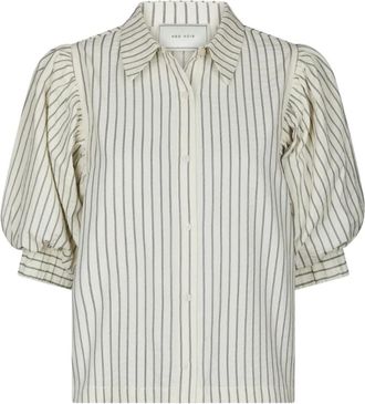Neo Noir Femme, Blouses et Chemises, Blanc, Taille: 36 FR Etta Slim Stripe Shirt