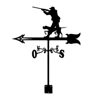 Generic Wetterfahne aus Metall, Wetterdach - Windrichtungsanzeiger mit Dachhalterung, Wind Kreativer Gartenstecker, Windrichtungsanzeiger - Jagd