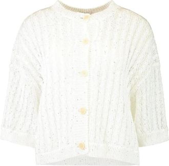 Brunello Cucinelli Cardigan mit Zopfmuster - Wei&szlig;