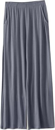 Generic Pantalon ample en modal pour femme, pantalon large grande taille pour femme, couleur unie, pantalon de pyjama l&eacute;ger, taille &eacute;lastique, pantalon de nui