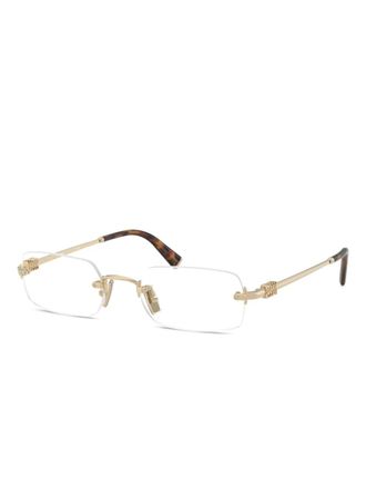 Miu Miu Eyewear Rahmenlose Brille mit eckigen Gl&auml;sern - Gold