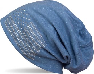 styleBREAKER M&uuml;tze Beanie mit USA Flagge aus Strass