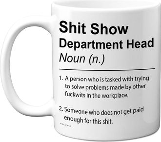 Stuff4 Tasse mit Aufschrift Department Head - Sh*t Show - Neuheit Geschenke für Abteilungskopf von Kollegen Freund, unhöfliche Scherzgeschenke, 325 ml, Keram