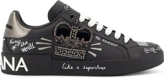 Dolce & Gabbana Homme, Chaussures, Noir, Taille: 44 EU Portofino Baskets