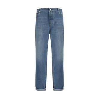 Brunello Cucinelli Cotton Straight-Leg Jeans - Blue