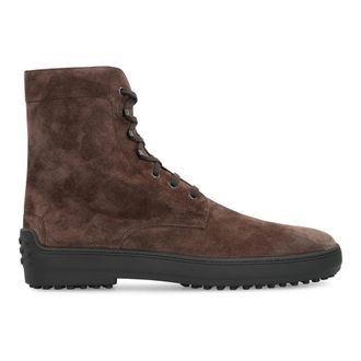 Tod's Schn&uuml;rstiefeletten aus Wildleder - - Shoes - Herren - Braun - 43 EU