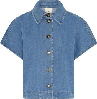 Julie Fagerholt - Heartmade Femme, Blouses et Chemises, Bleu, Taille: 42 FR Denim Chemises