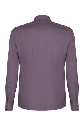 Gucci Mens Shirt Wool Gabardine Wisteria