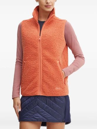 Jack Wolfskin Fleeceweste mit Logo-Stickerei - Orange