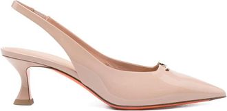 Santoni Point-toe Slingback Pumps