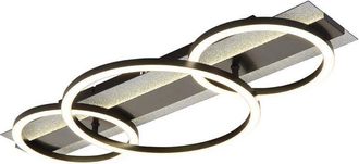 Globo Lighting Deckenleuchte Deckenlampe Wohnzimmerlampe schwarz matt LED Backlight Memoryfunktion L 62 cm