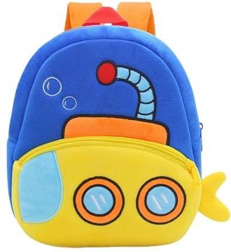 Generic Sac &agrave; dos en peluche l&eacute;ger et pliable pour enfants, motif camion de pompiers, 20,3 cm, fermeture &eacute;clair, couleurs m&eacute;lang&eacute;es, id&eacute;al pour les voyages en