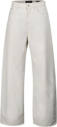 Moorer Femme, Jeans, Beige, Taille: W28 Blanche-43 Ecru